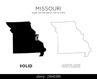 Missouri map. Blank vector map of the US State with counties. Borders ...