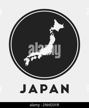Japan logo. Sign with the map of country and colored stripes, vector ...