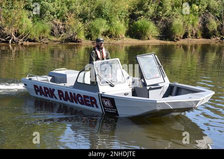 Justin Kerwin, senior park ranger, steers the U.S. Army Corps of ...