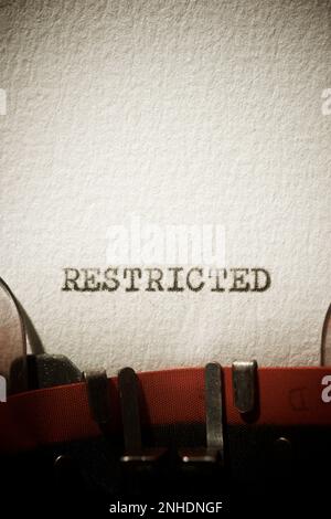 Word writing text Limited Access. Business photo showcasing Having ...