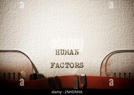 Human factors text written with a typewriter Stock Photo - Alamy