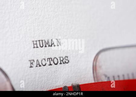 Human factors text written with a typewriter Stock Photo - Alamy