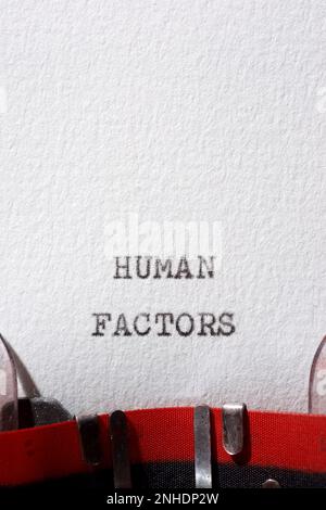 Human factors text written with a typewriter Stock Photo - Alamy