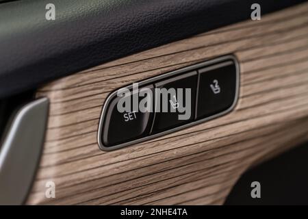 Memory car seat position buttons. Adjusting seat Stock Photo - Alamy