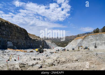 The labyrinth weir at the Isabella Dam Safety Modification Project in ...