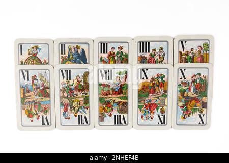 Playing Cards, Tarot, Cards, Roman numerals eleven to 21, white ...