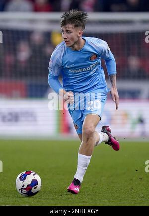 Sunderland's Jack Clarke in action with Middlesbrough's Luke Ayling ...
