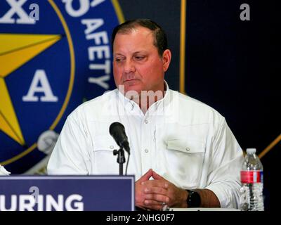 Texas Border Czar MIKE BANKS listens as several U.S. governors hold a ...