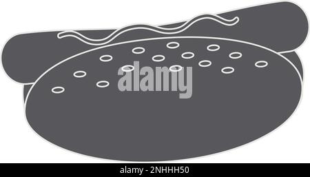 Hot dog vector grayscale icon. Fast food sign Stock Vector Image & Art ...