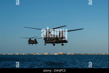 Two 160th Special Operations Aviation Regiment MH-47G Chinook ...