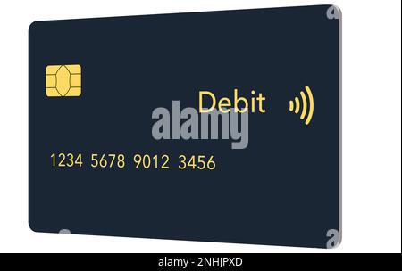 Here is generic debit card isolated on the background and it is a 3-d ...