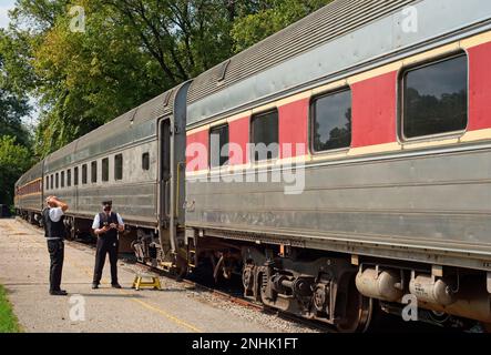 Akron, OH, USA - September 15, 2022: Passengers and crew on a Cuyahoga ...