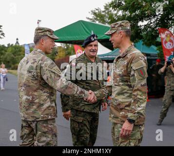 Lt. Gen. John S. Kolasheski, Commander of V Corps, and Command Sgt. Maj. Raymond Harris, V Corps ...
