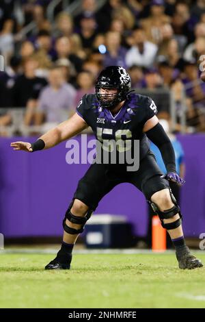 TCU offensive lineman Alan Ali poses for a portrait at the NFL football ...