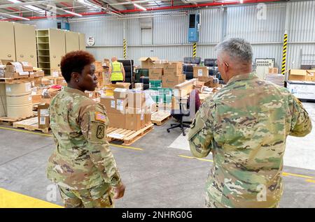 A warehouse at the Zutendaal Army Prepositioned Stocks-2 worksite in ...