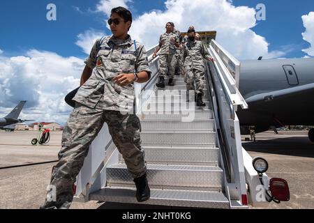 Florida Civil Air Patrol cadets pose for a photo with aircrew members ...