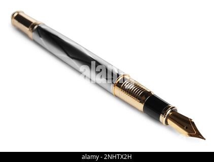 Beautiful fountain pen with ornate nib isolated on white Stock Photo ...