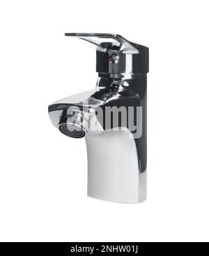 Single handle water tap isolated on white Stock Photo - Alamy