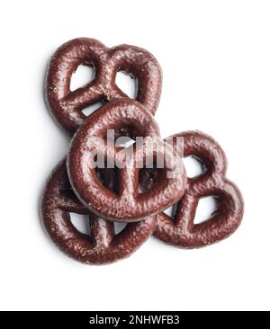 Delicious pretzels isolated on white background Stock Photo - Alamy
