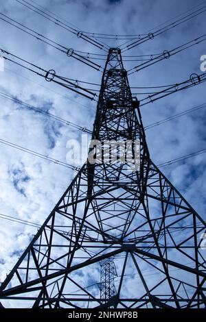 Overhead power line attached to an electrical grid Stock Photo - Alamy