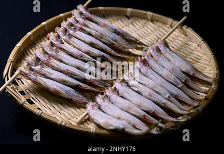 A photo shows Spirinchus lanceolatus, Shishamo in Japanese, in Tokyo on ...