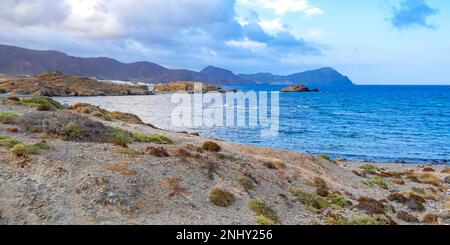 Cala del Embarcadero beach, Los Escullos, Cabo de Gata natural park ...