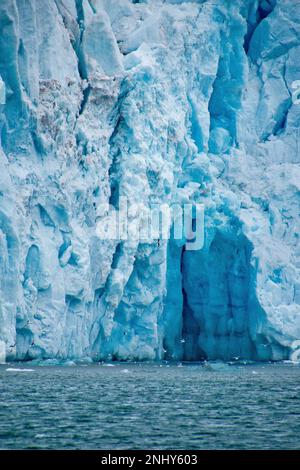 Deep Blue Glacier, Signehamna Harbor, Nordvest-Spitsbergen National Park, Krossfjord, Arctic ...