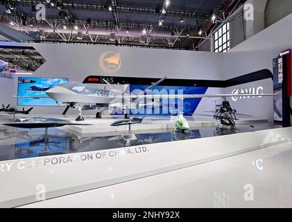 The Wing Loong 3, WL-3, an unmanned aerial vehicle (UAV), is displayed ...