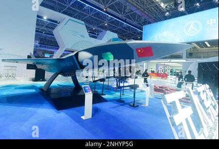 A view of China's FH-97A stealth drone during the Zhuhai Air Show in ...
