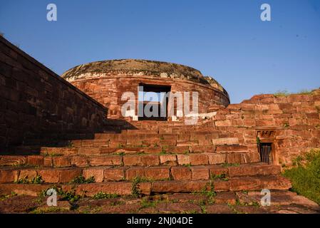 Bastion of Badami fort built by Chalukya king Pulakeshin I in Karnataka ...