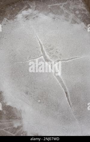 Expansion of ice buckling under the stress and cracking as a pool of ...