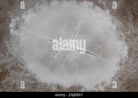 Expansion of ice buckling under the stress and cracking as a pool of ...