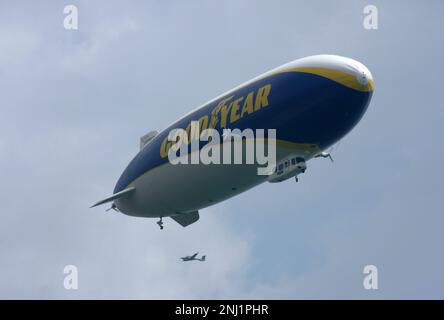 A Zeppelin NT N07 of Deutsche Zeppelin Reederei advertising Goodyear ...