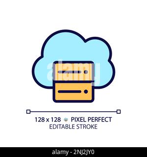 Upload to cloud pixel perfect RGB color ui icon Stock Vector Image ...
