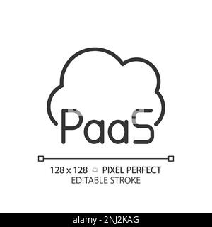 PaaS cloud computing pixel perfect white linear icon for dark theme Stock Vector Image & Art - Alamy