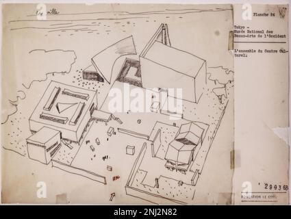 Tokyo, Japan - Sept, 2017: Technical drawings of the architectural ...
