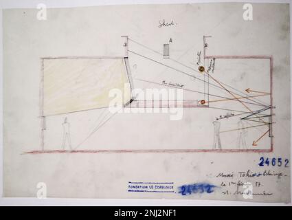 Tokyo, Japan - Sept, 2017: Technical drawings of the architectural ...
