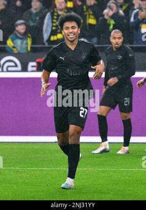 DORTMUND - Karim Adeyemi of Borussia Dortmund celebrates 2-0 during the ...