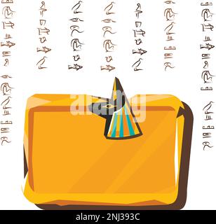 Stone board or clay tablet with anubis dog head, Egyptian god anubis ...