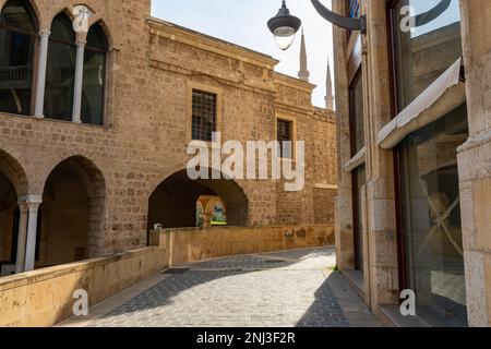 View of Nijmeh Square in Beirut. Traditional architecture in the old ...