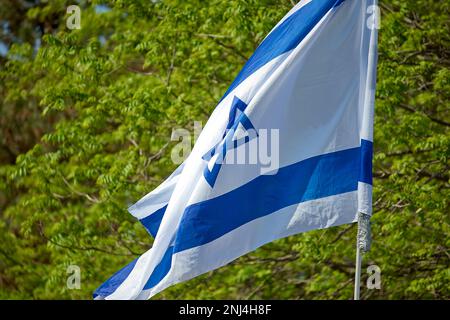An Israeli flag flying during Toronto's Walk with Israel Stock Photo ...