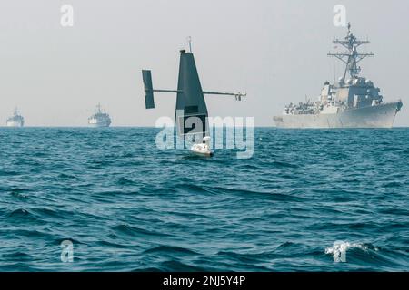 U.S. Navy Saildrone Explorer unmanned surface vessel sails in the Gulf ...