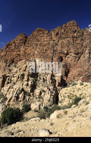 View through the Dana Biosphere Reserve, Wadi Dana, south-central ...