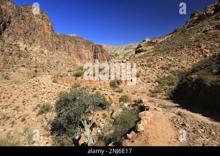 View through the Dana Biosphere Reserve, Wadi Dana, south-central ...