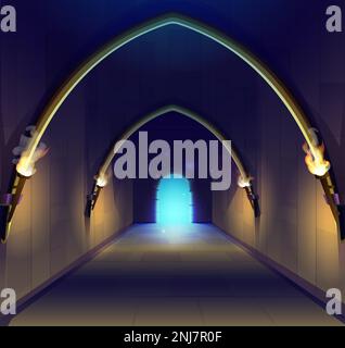 Castle dungeon with torches Stock Vector Image & Art - Alamy