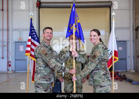 163d Attack Wing vice commander, Lt. Col. Carrie Colas, offers speaks ...