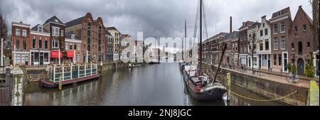 Delfshaven historic architecture, ships and boats at the jetties ...