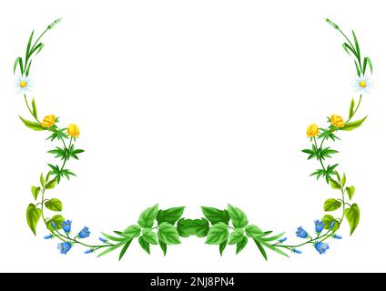 Illustration of herb and cereal grass. Beautiful decorative spring ...