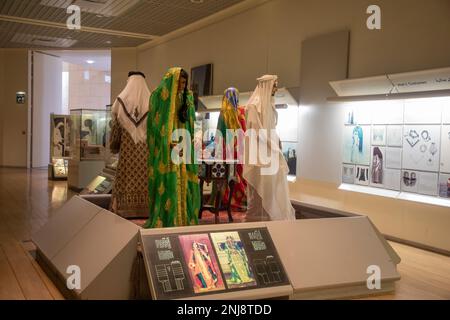A gallery of Bahrain National Museum. Exhibit shows a traditional life ...