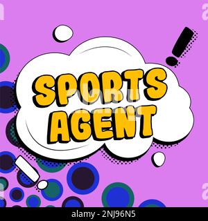 Hand writing sign Sports Agent. Concept meaning person manages ...